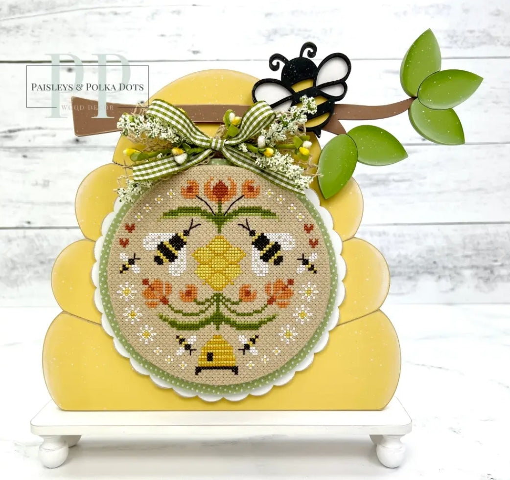 Bee Hive Cross Stitch Display by Paisley and Polka Dot – Millennial Fabrics